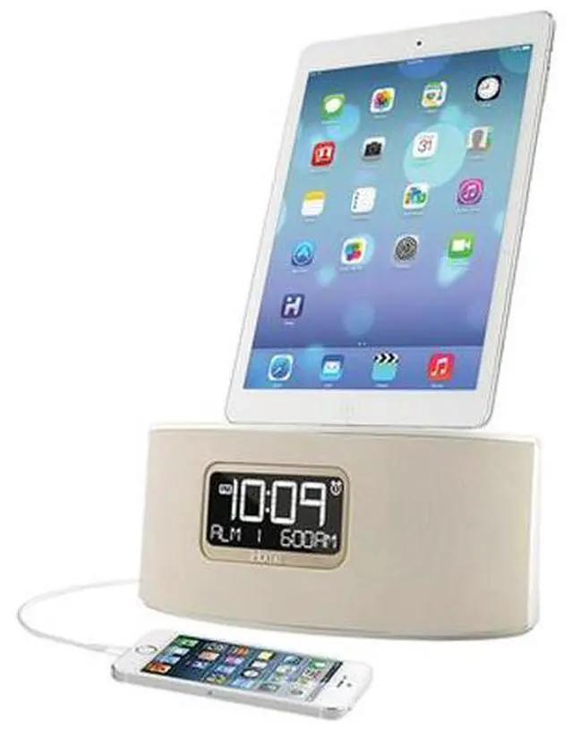 iHome iDL46WHC iPad/iPhone/iPod Dual Charging Stereo FM Clock Radio ...