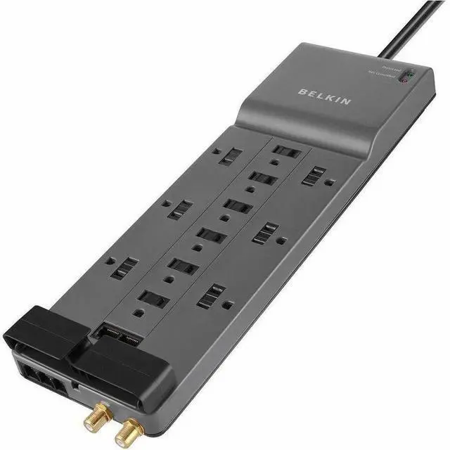 Belkin 12-Outlet Surge Protector 8ft Cord Right Angle Plug 4120J ...