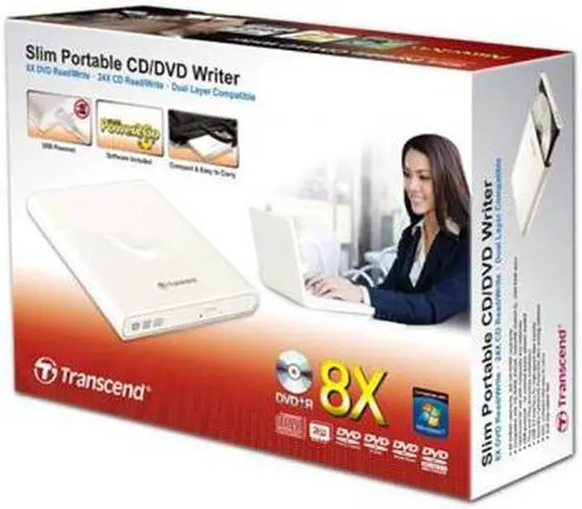 Transcend USB 2.0 Slim Portable DVD Writer Model TS8XDVDRW-K - Newegg.com