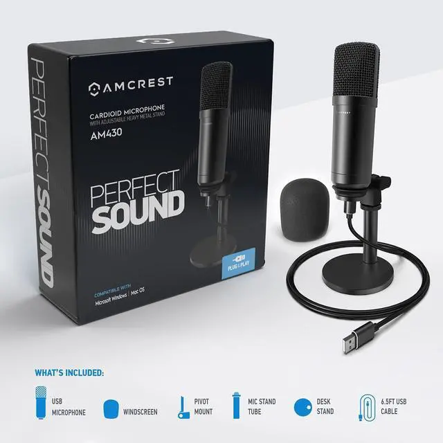 Amcrest USB Microphone for Voice Recordings, Podcasts, Gaming, Online ...
