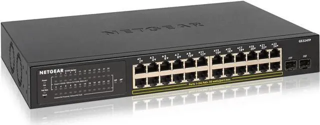 Refurbished: Netgear S350 GS324TP Ethernet Switch - 24 Ports ...