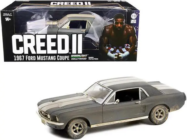 1967 Ford Mustang Coupe Matt Black with White Stripes (Weathered ...