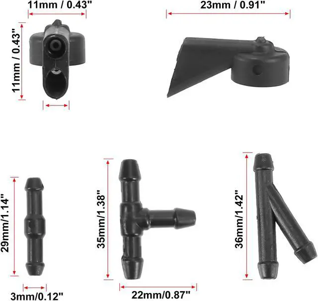 Front Windshield Washer Nozzles Kit with 2 Meters Windshield Washer ...