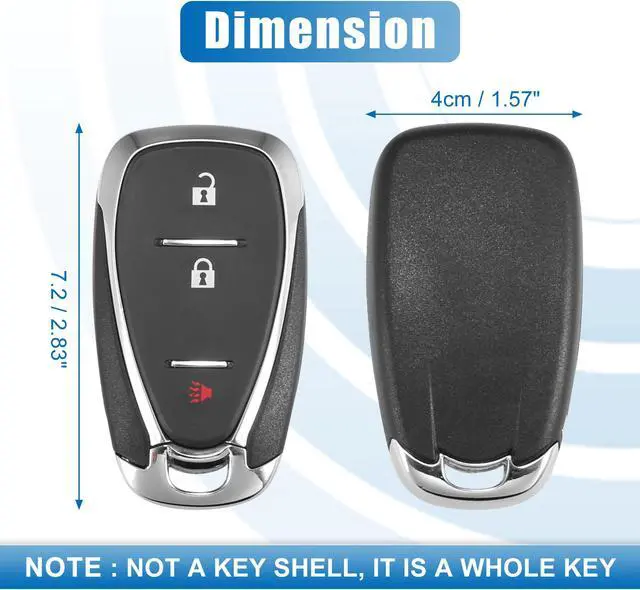 3 Button Car Keyless Entry Remote Control Replacement Key Fob Proximity ...