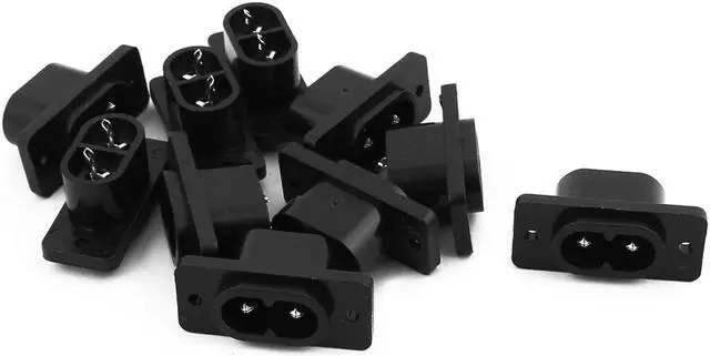10Pcs AC 250V 2.5A IEC320 C7 Male Connector Panel Mount Power Inlet ...