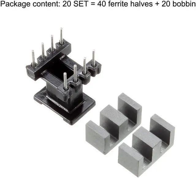 20 Sets EE10 4 with 4pin Transformer Bobbin PC40 Ferrite Core Vertical 40 Ferrite Halves and 20 ...