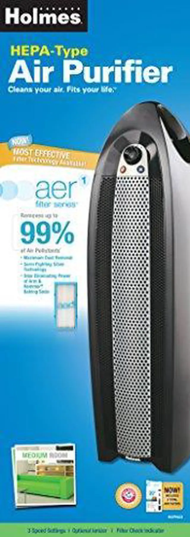 Holmes HAP9422-UA Aer1 HEPA-Type Tower Air Purifier Black. - Newegg.com