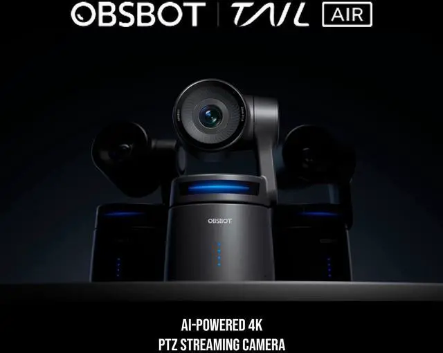 OBSBOT Tail Air AI-Powered 4K PTZ Streaming Camera Bundle (Black) with ...