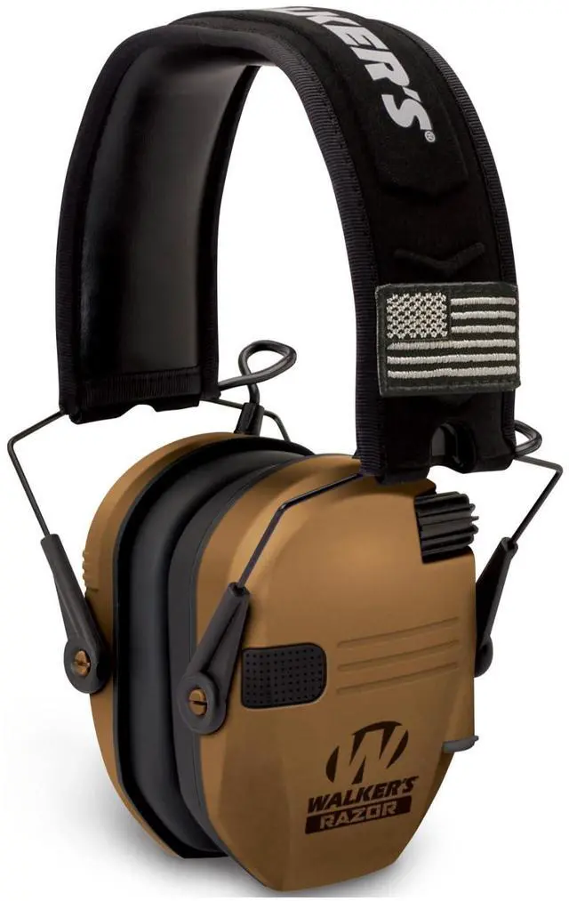 Walker's Razor Slim Electronic Muff (Battle Brown) Bundle with Hearing ...