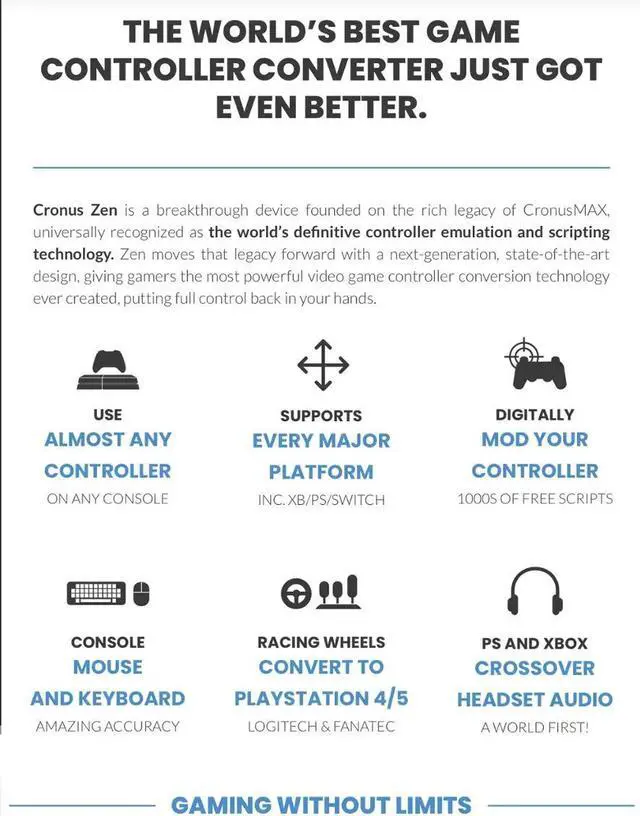 Cronus Zen Controller Emulator for Xbox One, Xbox Series S|X ...