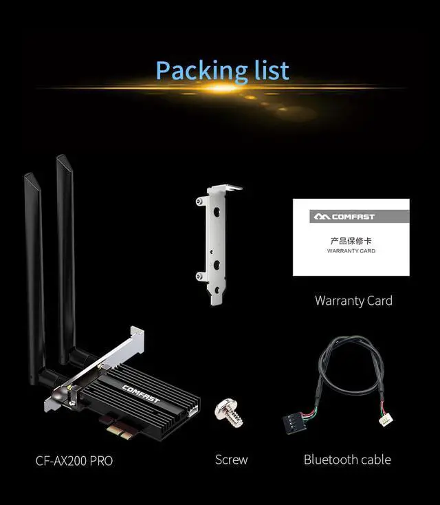 WiFi 6 Adapter 3000Mbps Dual Band Wireless Desktop PCIe For Intel AX200 ...