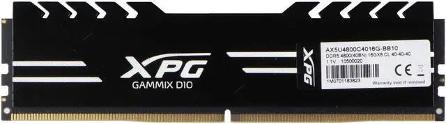 Refurbished: ADATA XPG GAMMIX D10 (16GB) 16GX8 DDR5-4800 RAM Memory ...