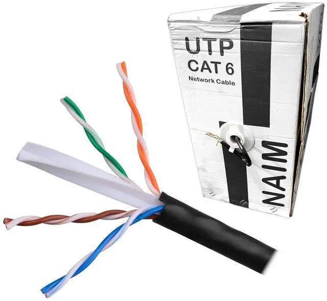 Bulk Cat6 UTP 1000ft CCA Ethernet Network Cable 23 AWG Pull Box Outdoor ...