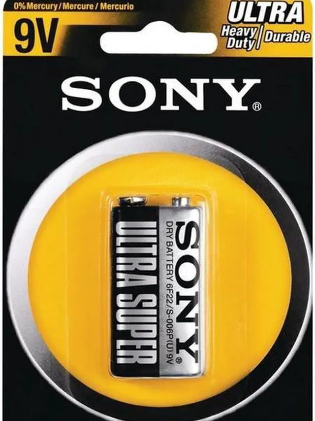 Sony(R) S-006P-B1A Heavy-Duty Carbon Zinc Batteries (9V; Single ...