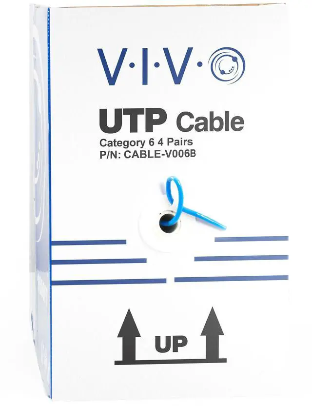 VIVO Blue 500ft bulk Cat6 Ethernet Cable / Wire UTP Pull Box 500 ft Cat ...