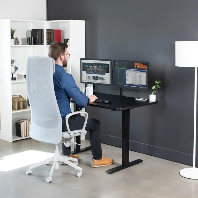 VIVO Electric 48" x 30" Stand Up Desk / Black Table Top, Black Frame ...
