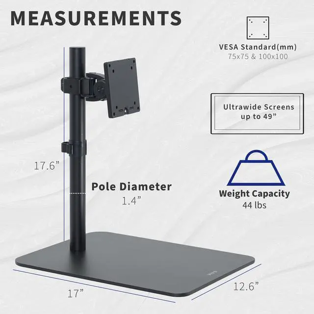 VIVO Single Ultrawide Monitor Desk Stand, Adjustable Mount for Screens ...