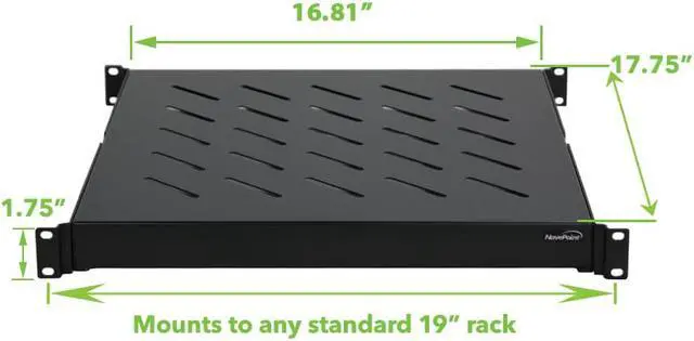 Navepoint 1U 19-Inch Fixed 4-Post Rack Mount Server Shelf With ...