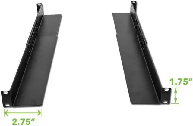 Navepoint 1U Adjustable 4-Post Rack Mount Server Shelf Rails Full Depth ...