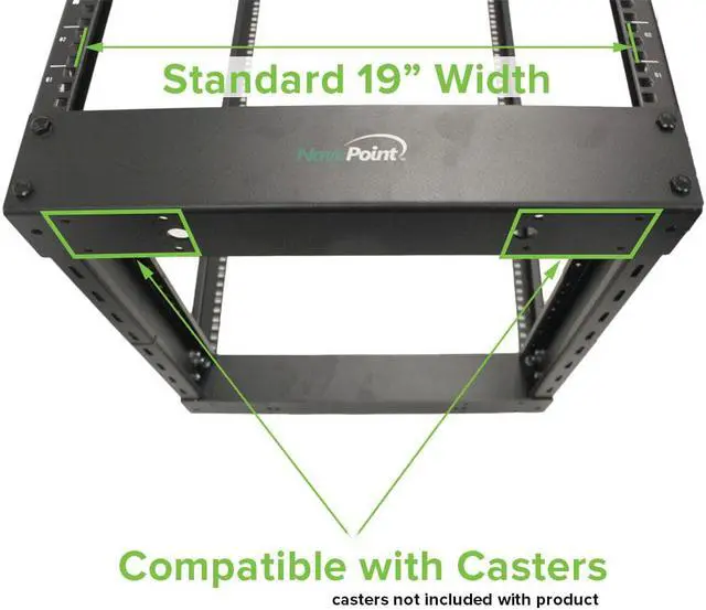 Navepoint 45U Professional 4-Post IT Open Frame Server Network Relay ...