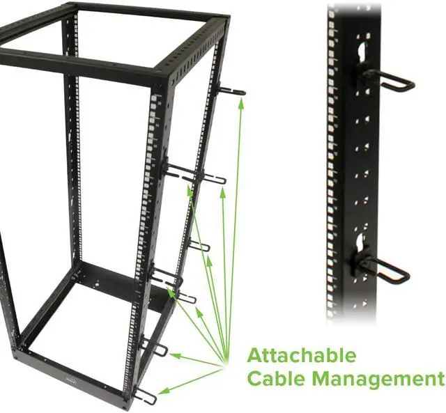 Navepoint 45U Professional 4-Post IT Open Frame Server Network Relay ...
