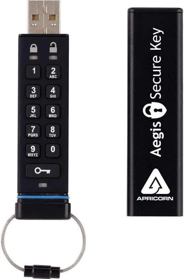 Apricorn Aegis Secure Key 32GB FIPS 140-2 Validated USB 2.0 Flash Drive ...