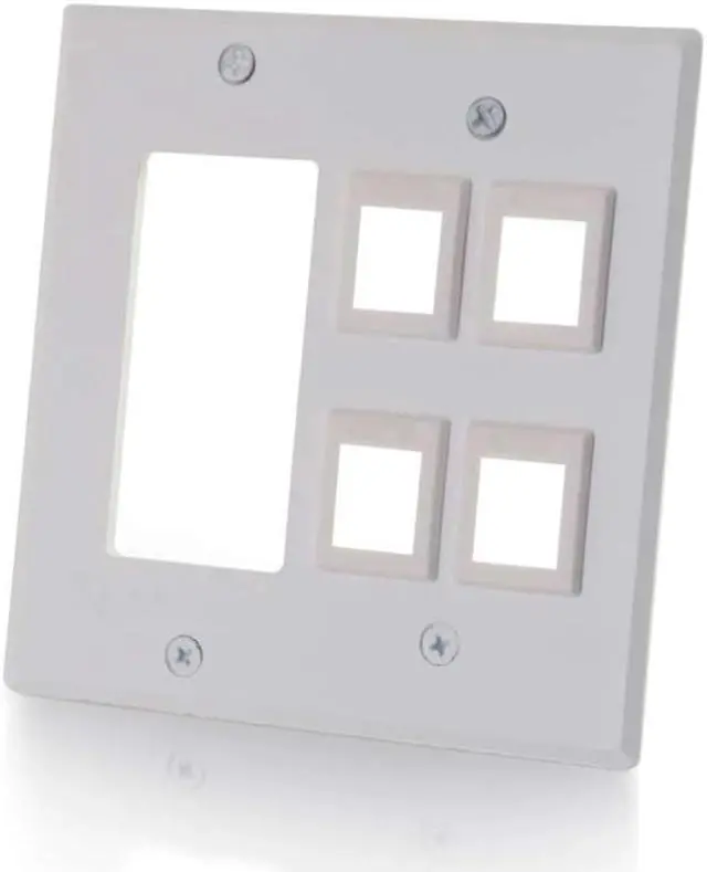 C2G 41341 Decora Compatible Cutout With Four Keystone Double Gang Wall ...