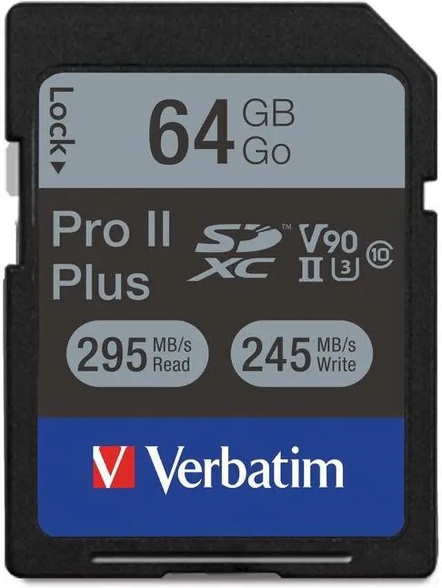 Verbatim Corporation 64GB PRO II PLUS 1900X SDXC Memory Card (99166 ...