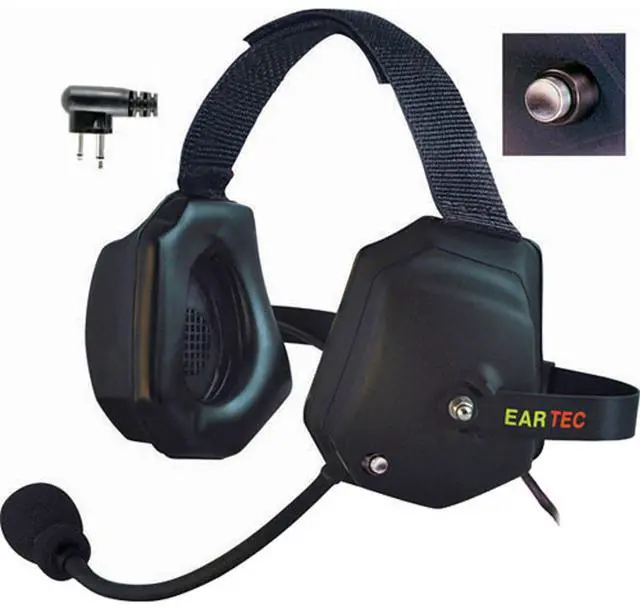 Eartec Xtreme Double Ear Shell Mount PTT Headset with Mic and Motorola ...