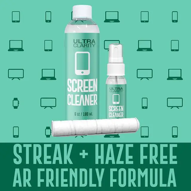 Screen Cleaning Spray 7oz Value Pack, 1oz Spray, 6oz Refill ...