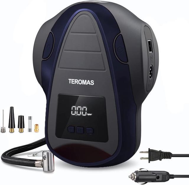 TEROMAS Tire Inflator Air Compressor Portable DC AC Air Pump for Car Tires 12V DC and Other Inflatables at Home 110V AC Digital Electric Tire Pump with Pressure Gauge Newegg