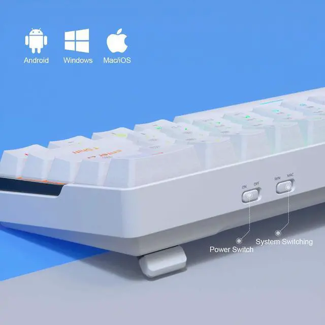KEMOVE Snowfox Bluetooth 5.1 Wireless/Wired 60% Mechanical Keyboard ...