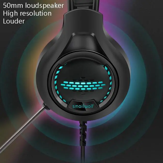 CORN USB Wired Gaming Headset, 7.1 Surround Sound, 50MM Drivers, RGB ...
