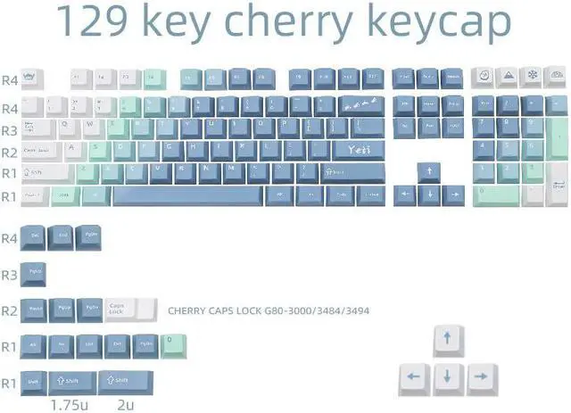 Corn Yeti Keycaps Cherry Profile Dye Sub Keycap For Cherry MX Switch 61 ...