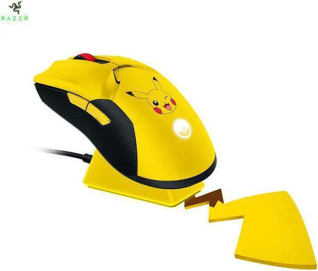 Pokemon Limited Edition Gaming Mouse & RGB Pikachu Tail Charging Dock ...