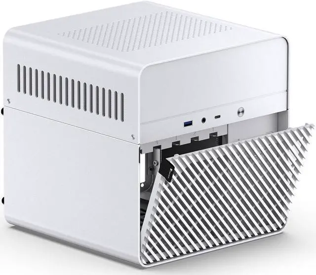 N2 WHITE Mini NAS Case ITX, 5+1 Disk Bays Mini Aluminum with Steel ...