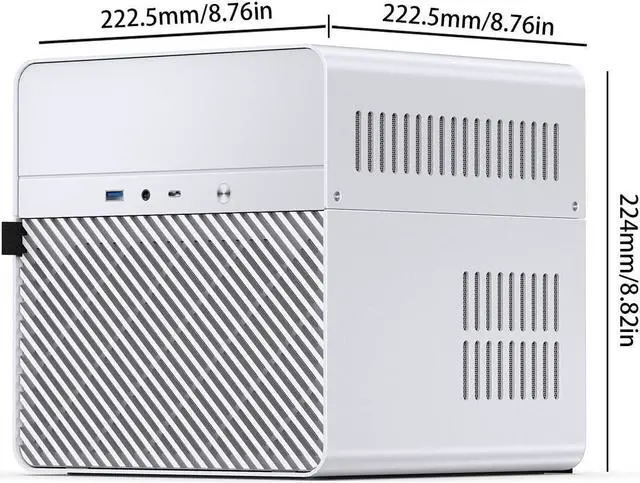N2 WHITE Mini NAS Case ITX, 5+1 Disk Bays Mini Aluminum with Steel ...