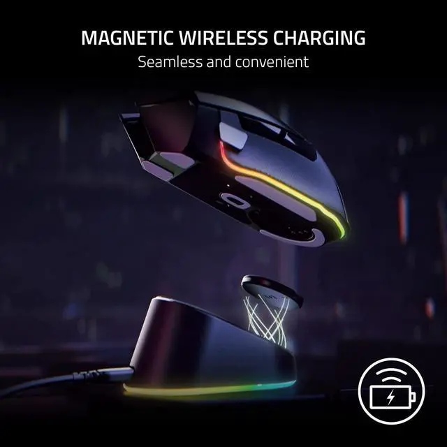 Razer Mouse Dock Pro with Wireless Charging Puck: Magnetic Wireless ...