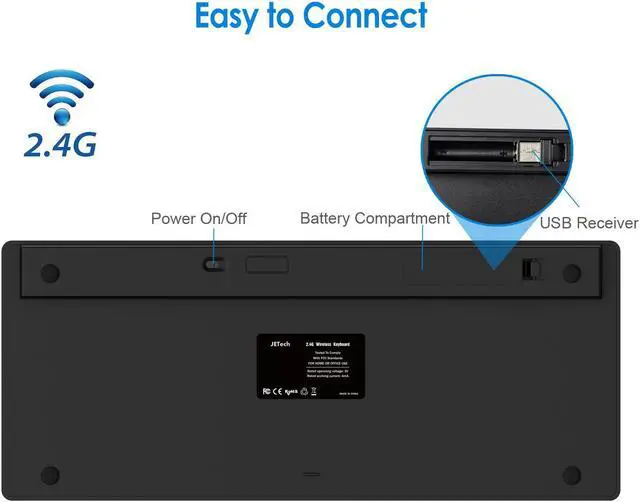 JETech Ultra-Slim 2.4G Wireless Keyboard (Black) - 2160 for Windows XP ...