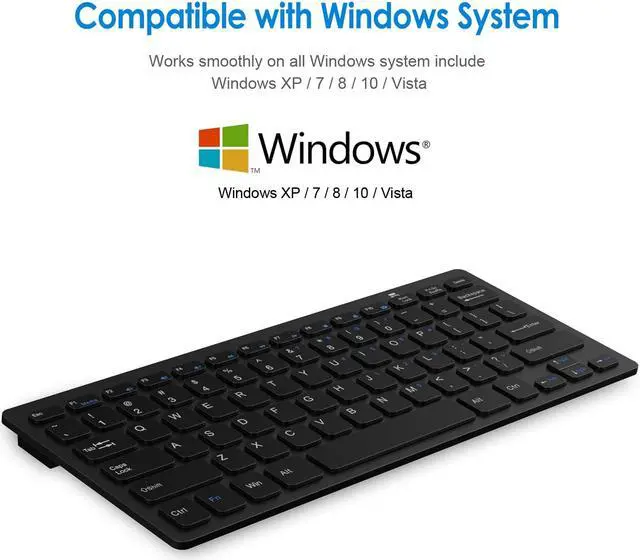 JETech Ultra-Slim 2.4G Wireless Keyboard (Black) - 2160 for Windows XP ...