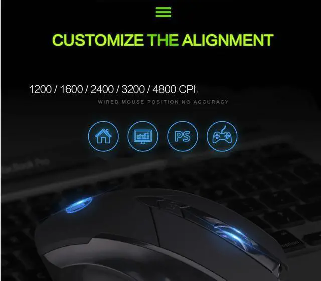 Inphic P-w1 Ergonomic Design, Cool Exterior, 6-Button Silent 4800DPI ...