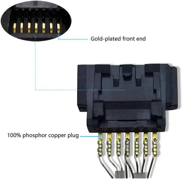 CORN SATA Cable III 6 Pack 6Gbps Straight HDD SDD Data Cable with ...