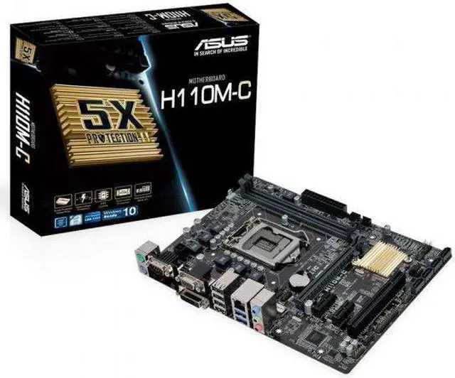 ASUS H110M-C (90MB0NY0-M0EAY0) LGA 1151 Intel H110 SATA 6Gb/s USB 3.0 uATX Intel Motherboard ...