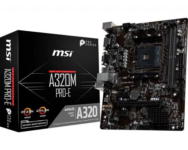 MSI AMD A320 AM4 PRO-E Micro ATX DDR4-SDRAM Motherboard - Newegg.com
