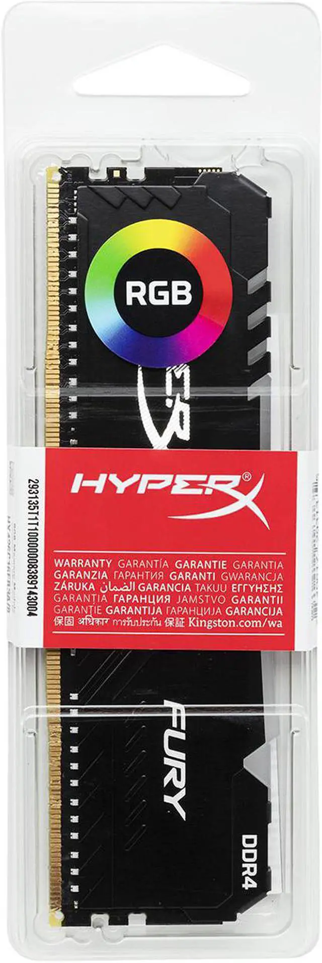 HyperX FURY RGB - DDR4 - kit - 16 GB: 2 x 8 GB - DIMM 288-pin - 3200 MHz / PC4-25600 - CL16 - 1. ...