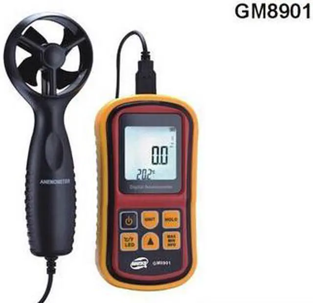TeKit GM8901 Hand Held Anemometer Electronic Digital 0~45m/s Anemometer ...