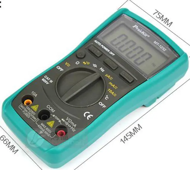 ProsKit MT-1232 3 3/4 Autorange Digital Multimeter Resistance ...