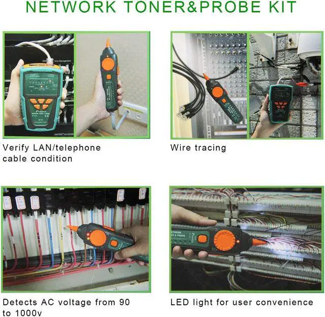 Pro'sKit MT-7028 Network/Coaxial Cables Toner Generator Probe Kit Cable ...