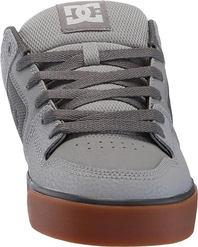 DC Men's Pure Lace-Up Leather Skate Shoe, Rubber Sole, Carbon/Gum ...