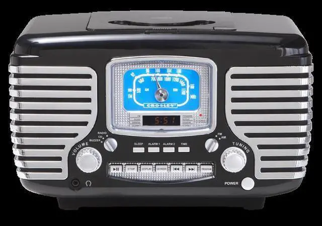Crosley Corsair Clock Radio with CD Player - Black CR612-BK - Newegg.com